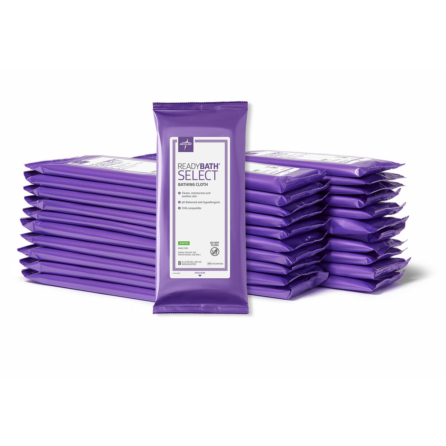 Medline ReadyBath Select Adult Wipes, Scented No-Rinse Body Wash (240 ...