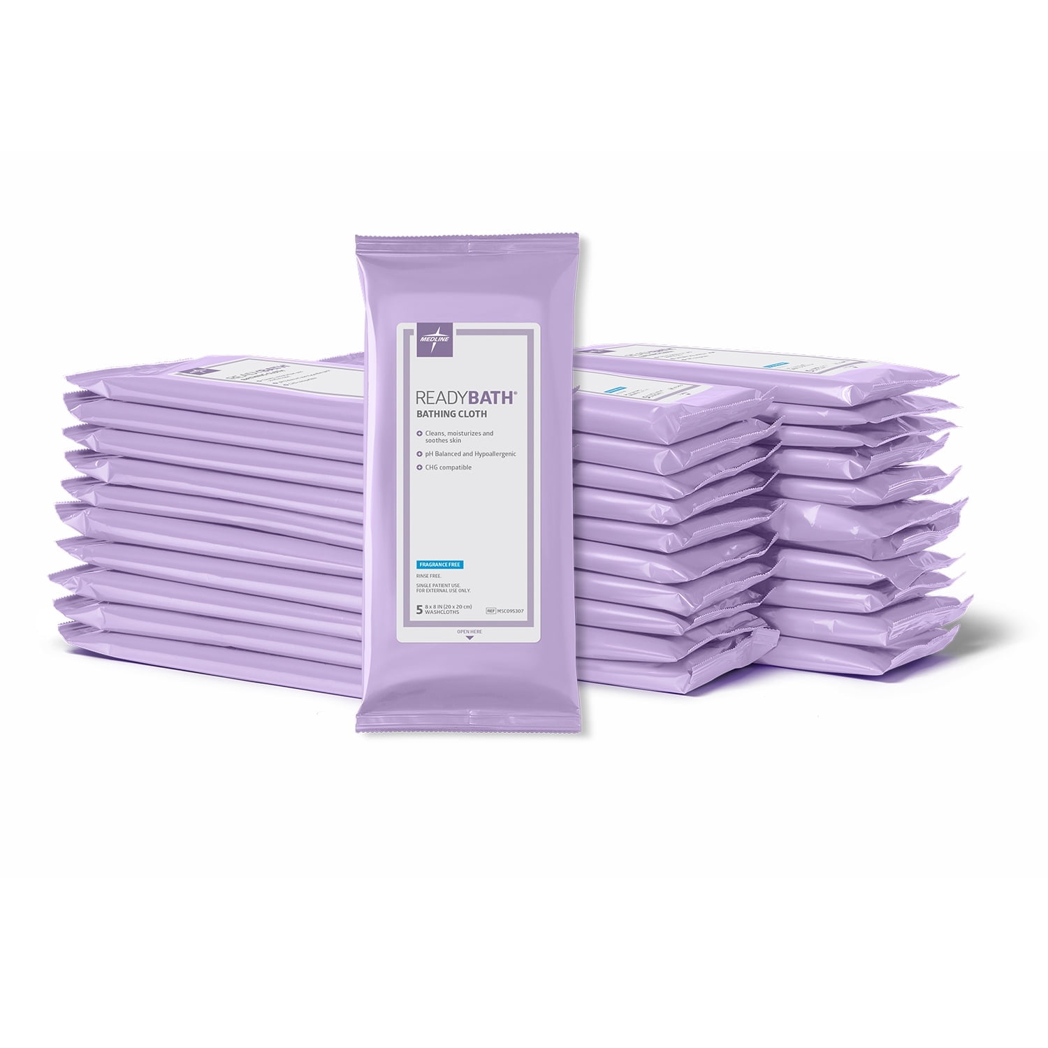 Medline ReadyBath Full Body Wipes, Unscented, Rinse Free with Aloe (150 ...