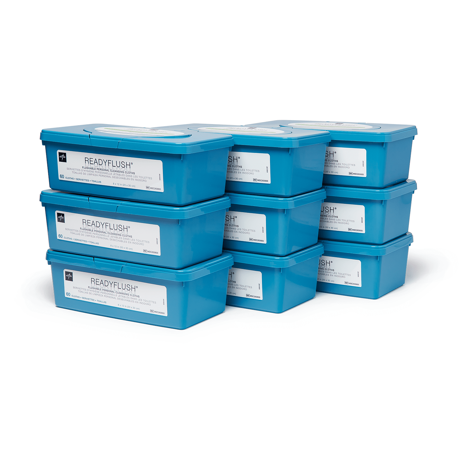 Medline ReadyFlush Scented Disposable Flush Toilet Wipes, 540 Total Wet ...