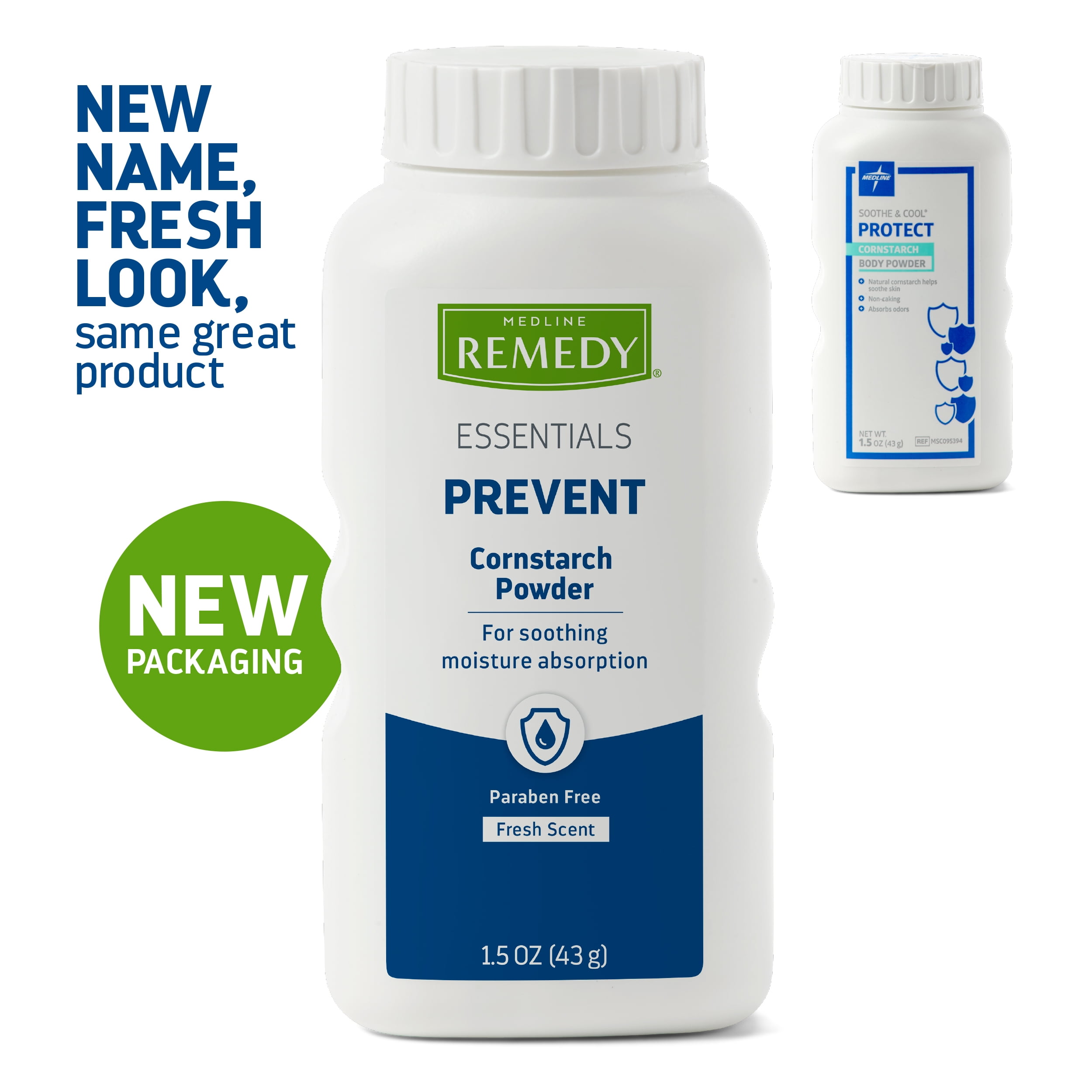 Medline Remedy Essentials Cornstarch Powder (1.5 oz Bottle), 48 Count ...