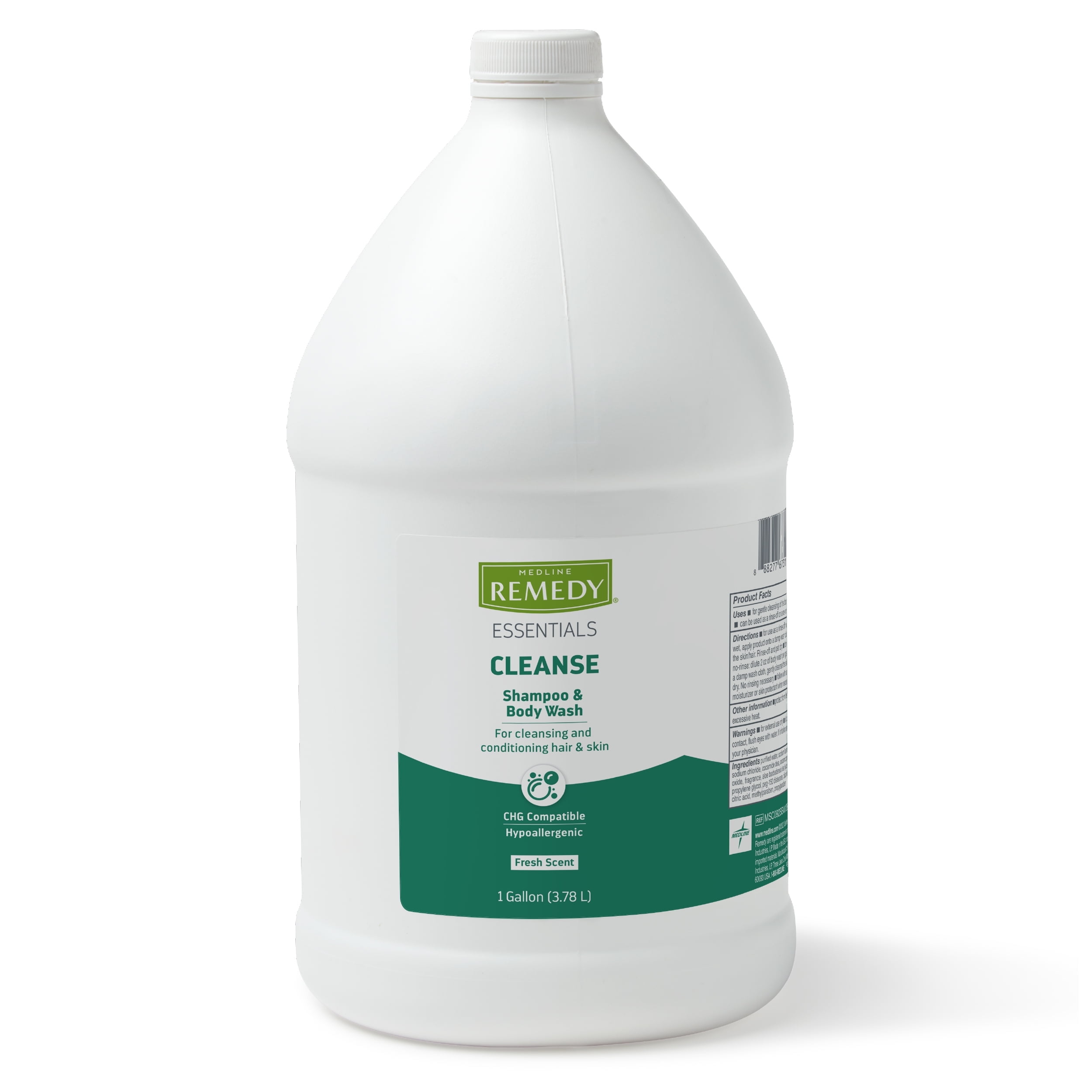 Medline Remedy Essentials Shampoo & Body Wash (128 oz), 4 Count, Fresh ...