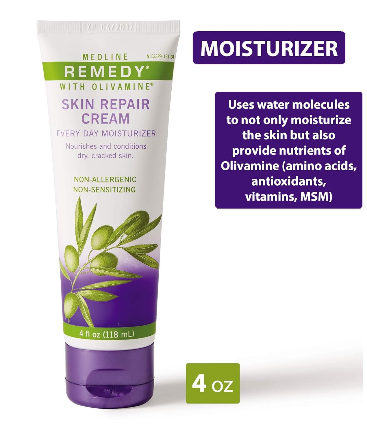 Medline Remedy Nourishing Skin Repair Cream, Moisturizing, 4oz ...