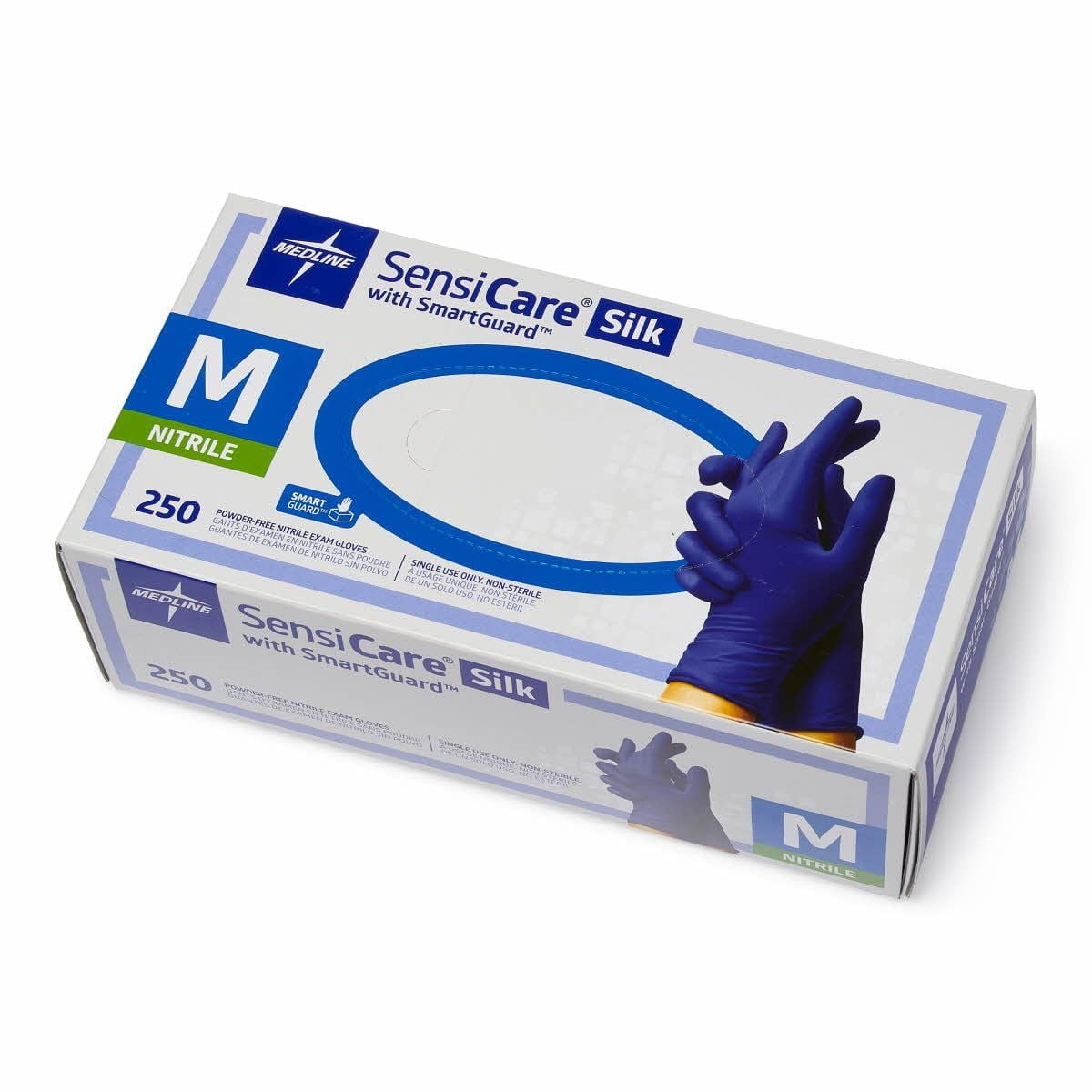 Medline SensiCare Silk Nitrile Exam Gloves, Disposable Gloves with ...