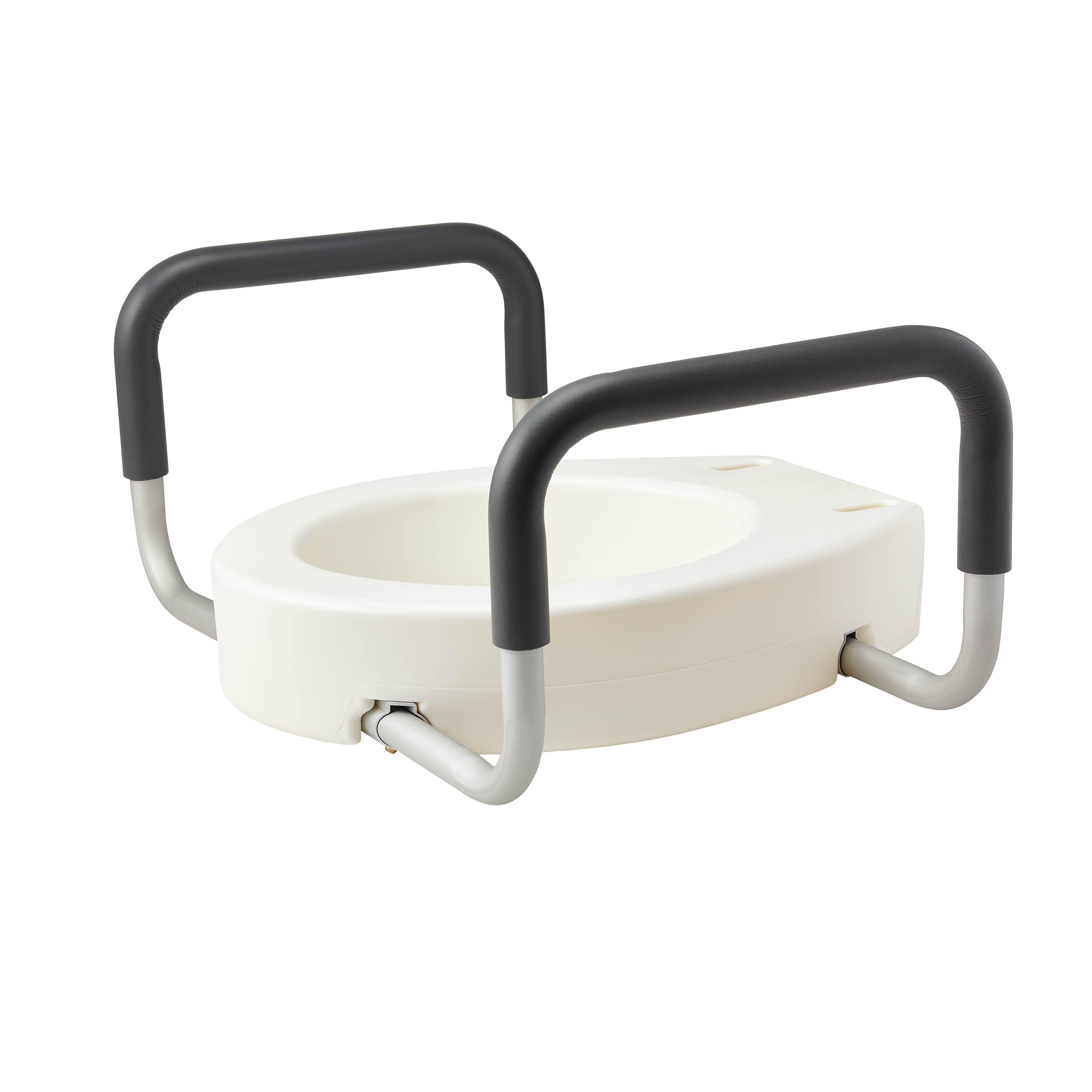 Medline Standard Raised Hinged Toilet Seat, With Arms, 3.5" Height ...