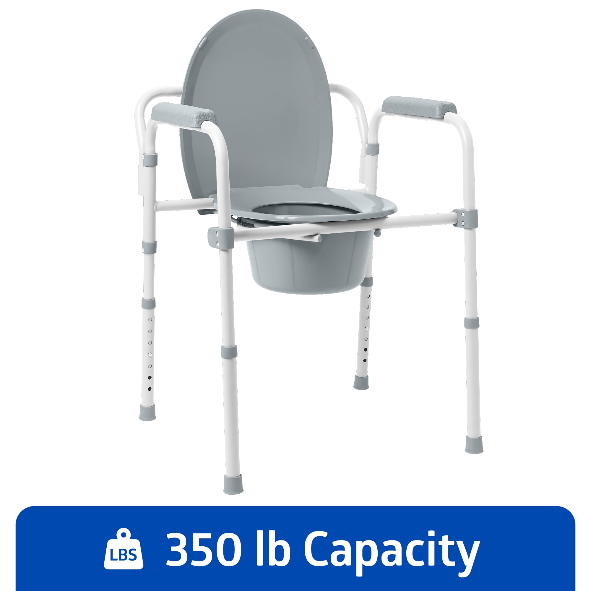 Medline 3-in-1 Steel Bedside Commode, Elongated Seat, Sturdy Folding ...