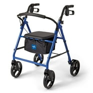 Equate Rolling Walker for Seniors, Rollator with Seat and Wheels, Black ...