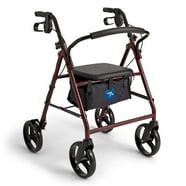 Medline 2-Wheel Sturdy Steel Rollator Walker, Adult Mobility Impairment ...
