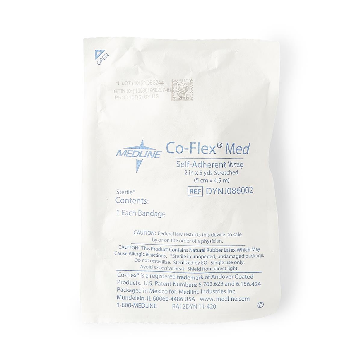Medline Sterile Co-Flex Self Adherent Cohesive Wrap Bandages with Latex ...