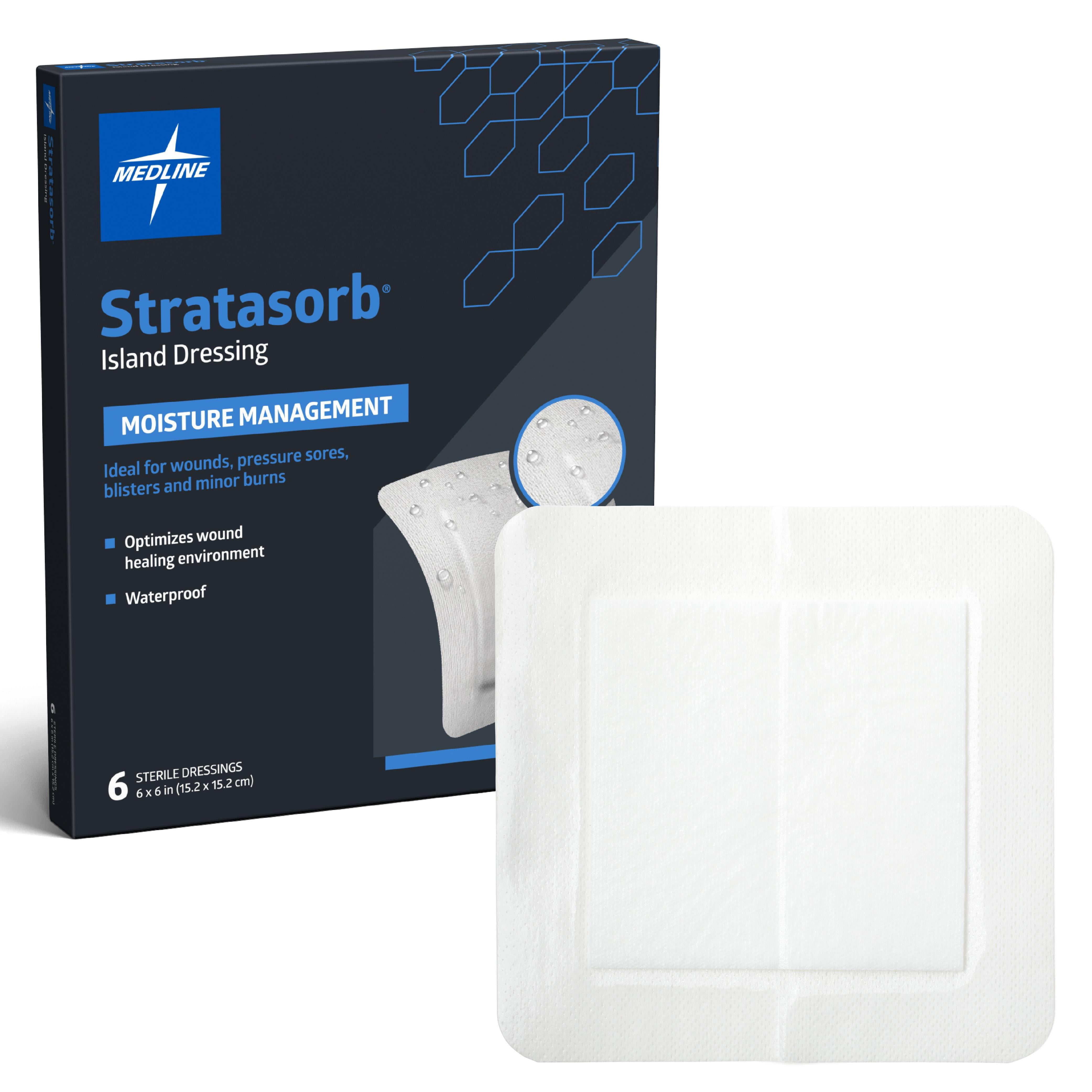 Medline Stratasorb Island Dressing Wound Pads, 6"x6", 6 Count - Walmart.com