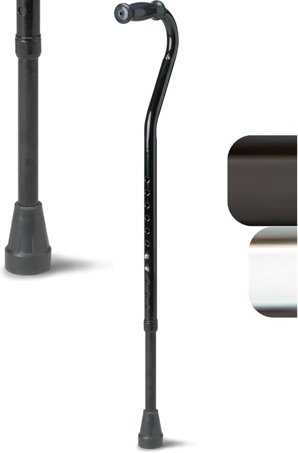 Medline Bariatric Offset Walking Cane for Seniors & Adults, 37"-48 ...