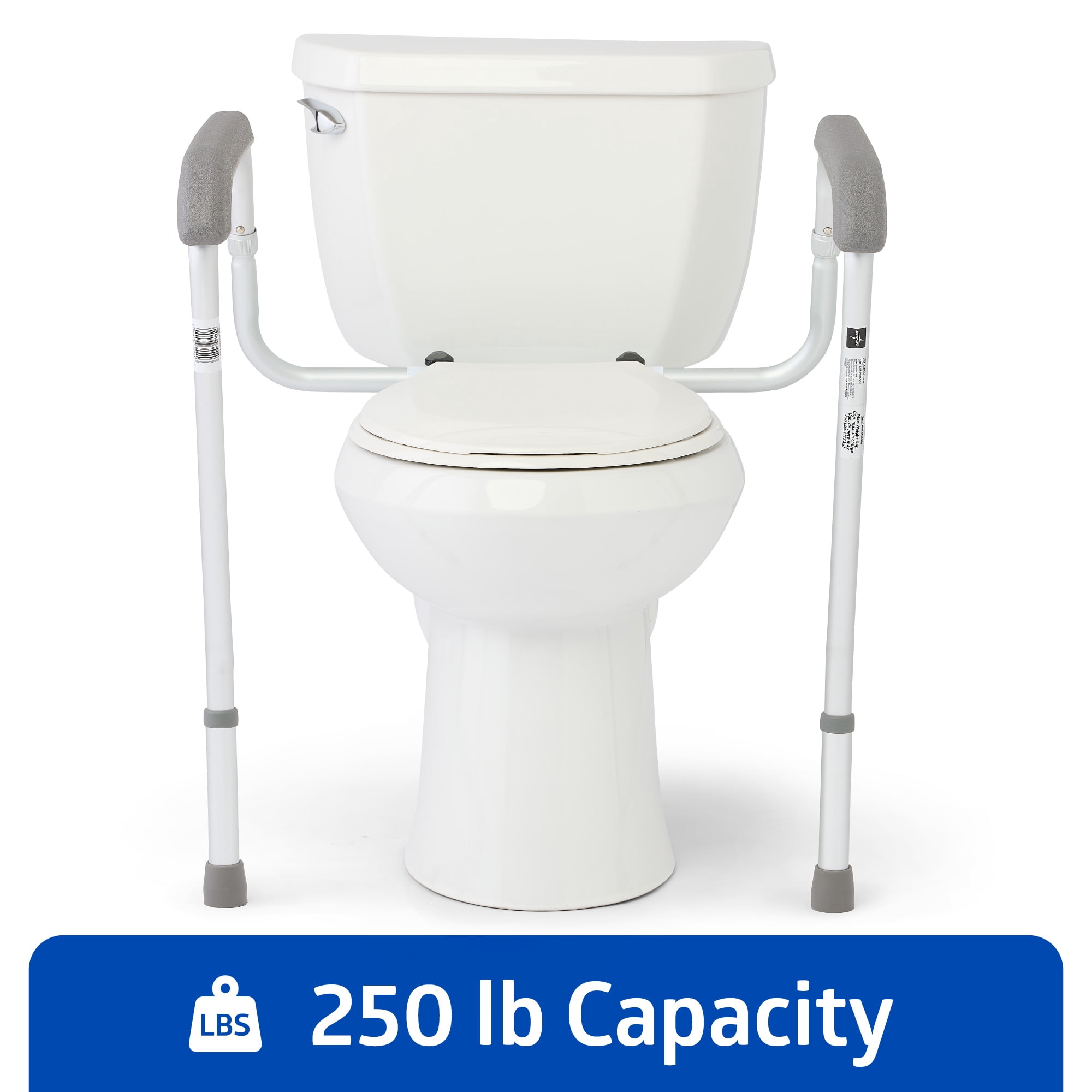 Medline Adjustable Toilet Safety Rails for Seniors, Elderly Grab Bar ...