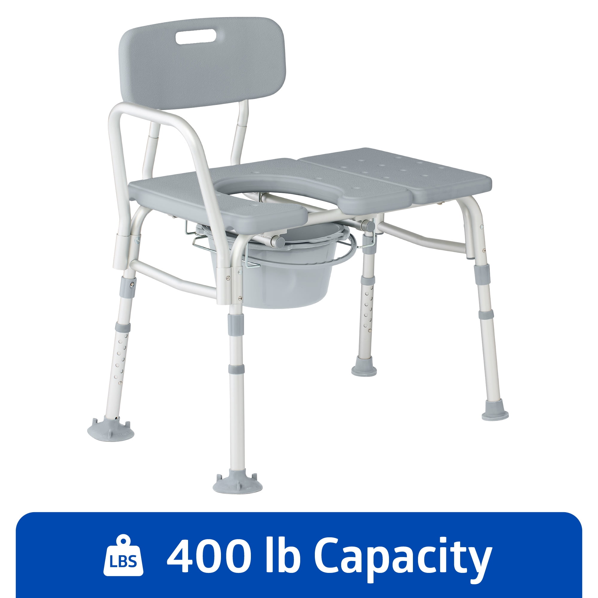 Medline Transfer Bench with Perineal Cut Out and Bucket, 400lb. Weight ...