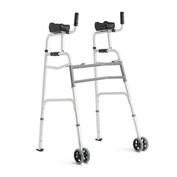 Medline Upright Aluminum Junior Folding Walker – Comfortable ...