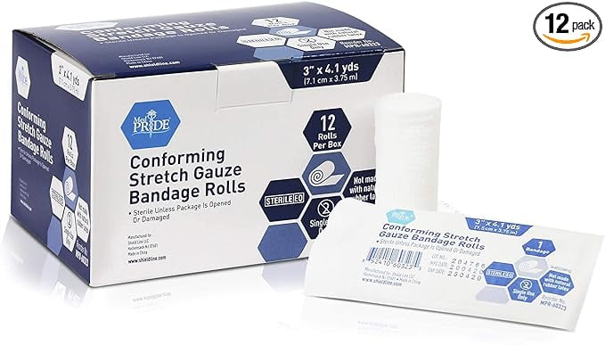 Medpride Conforming Stretch Gauze Bandages 12 Rolls 3'' x 4.1 Yards ...