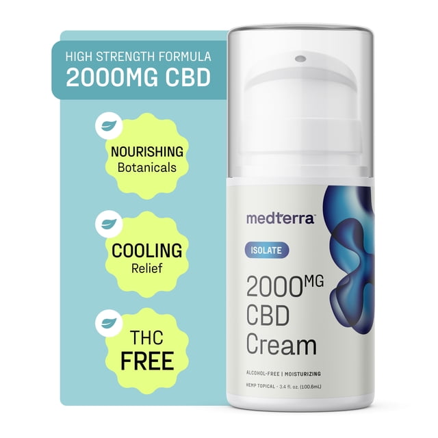 Medterra Relief Rub: 2000mg CBD Isolate Muscle Reliever Cream, 3.4 fl ...