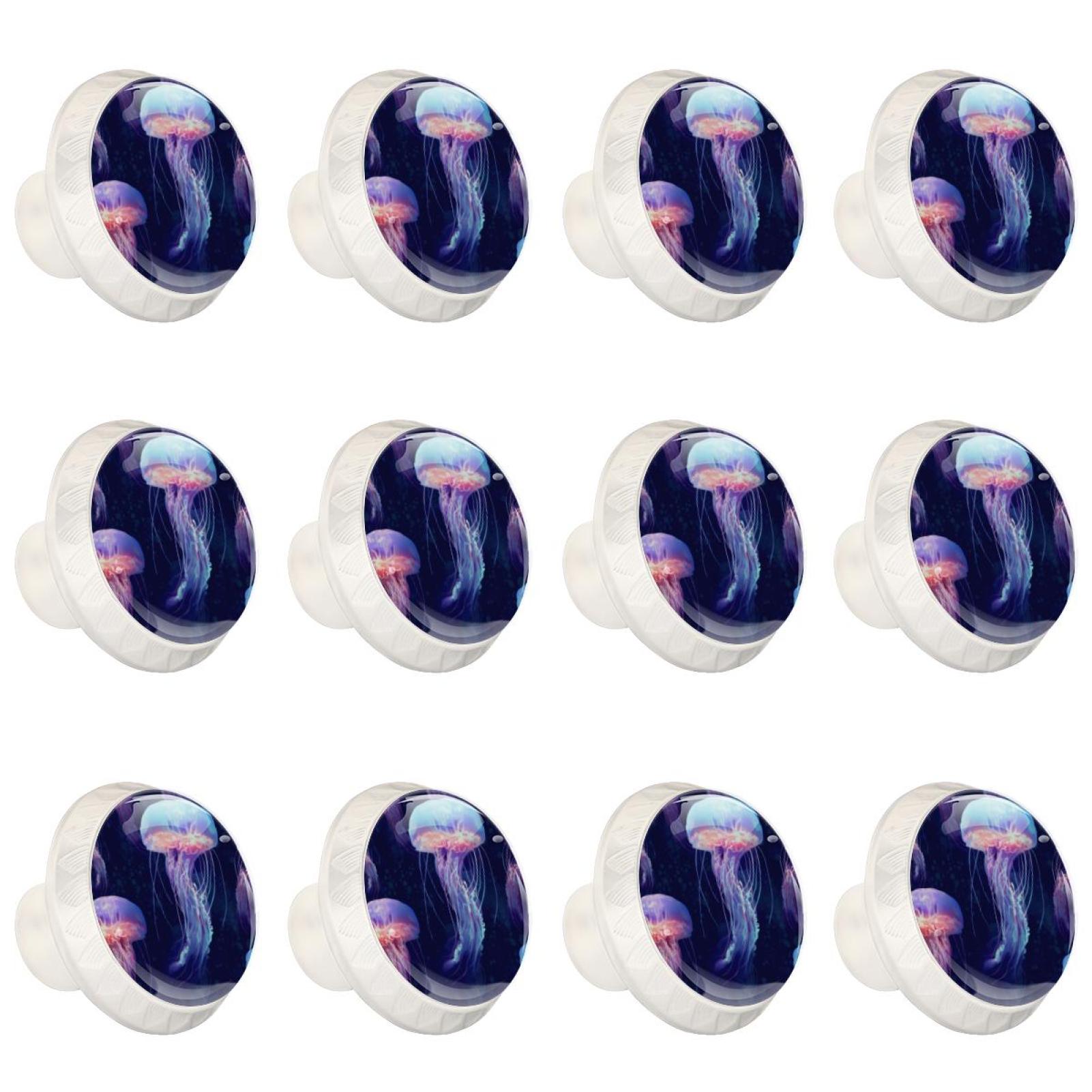 Medusa 12 Pcs White Round Drawer Pulls with Screws,ABS and Glass ...