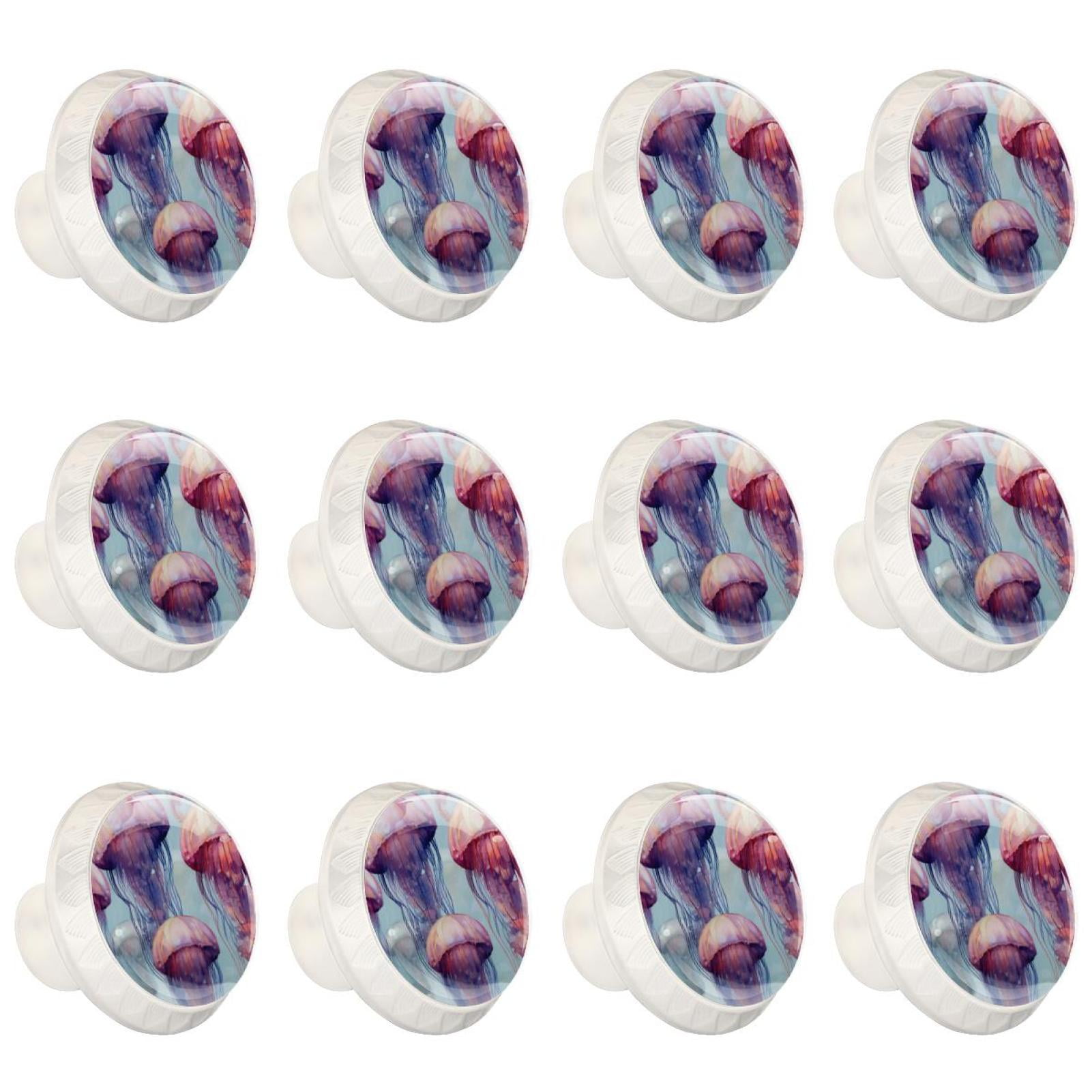 Medusa 12 Pcs White Round Drawer Pulls with Screws,ABS and Glass ...