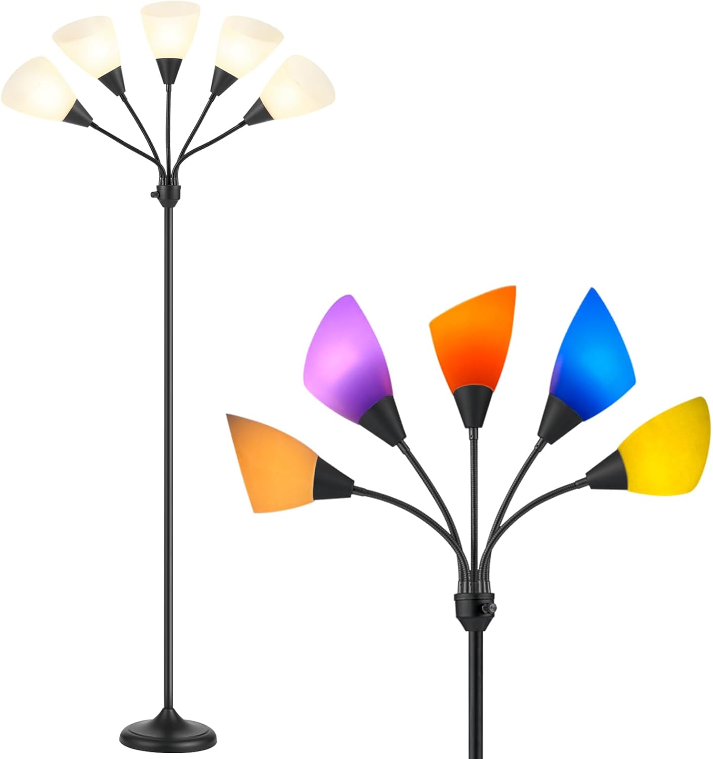 Medusa Floor Lamp, Multi Head 5 Light Floor Lamp for Bedroom with 10 ...