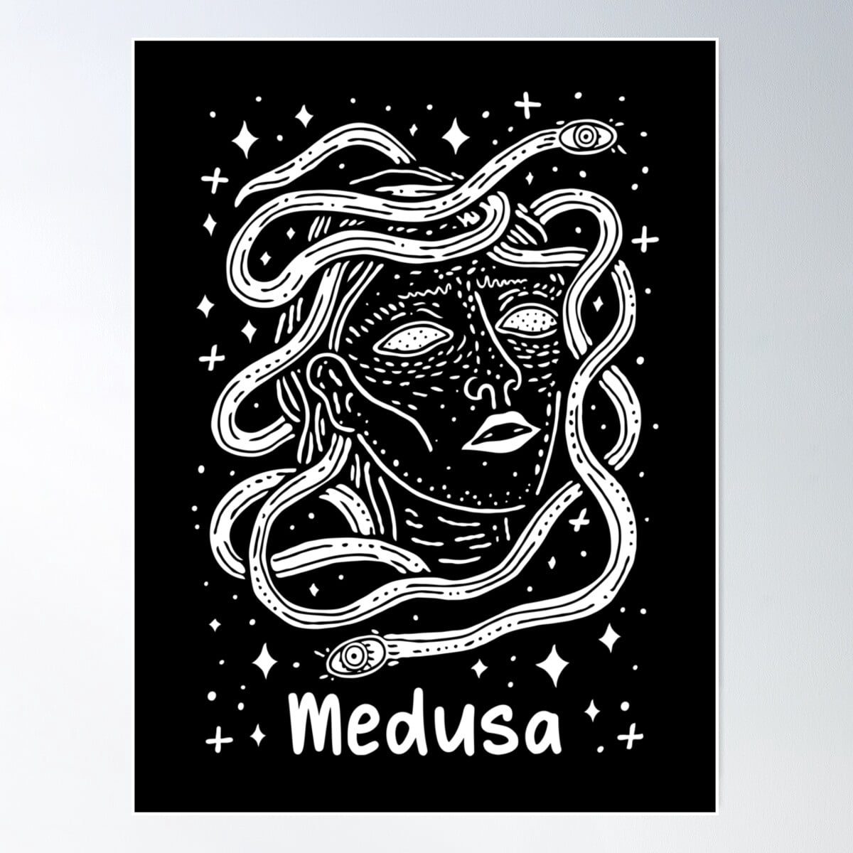 Medusa Gorgon Mystic Design Poster Wall Art, Modern Wall Decor For ...