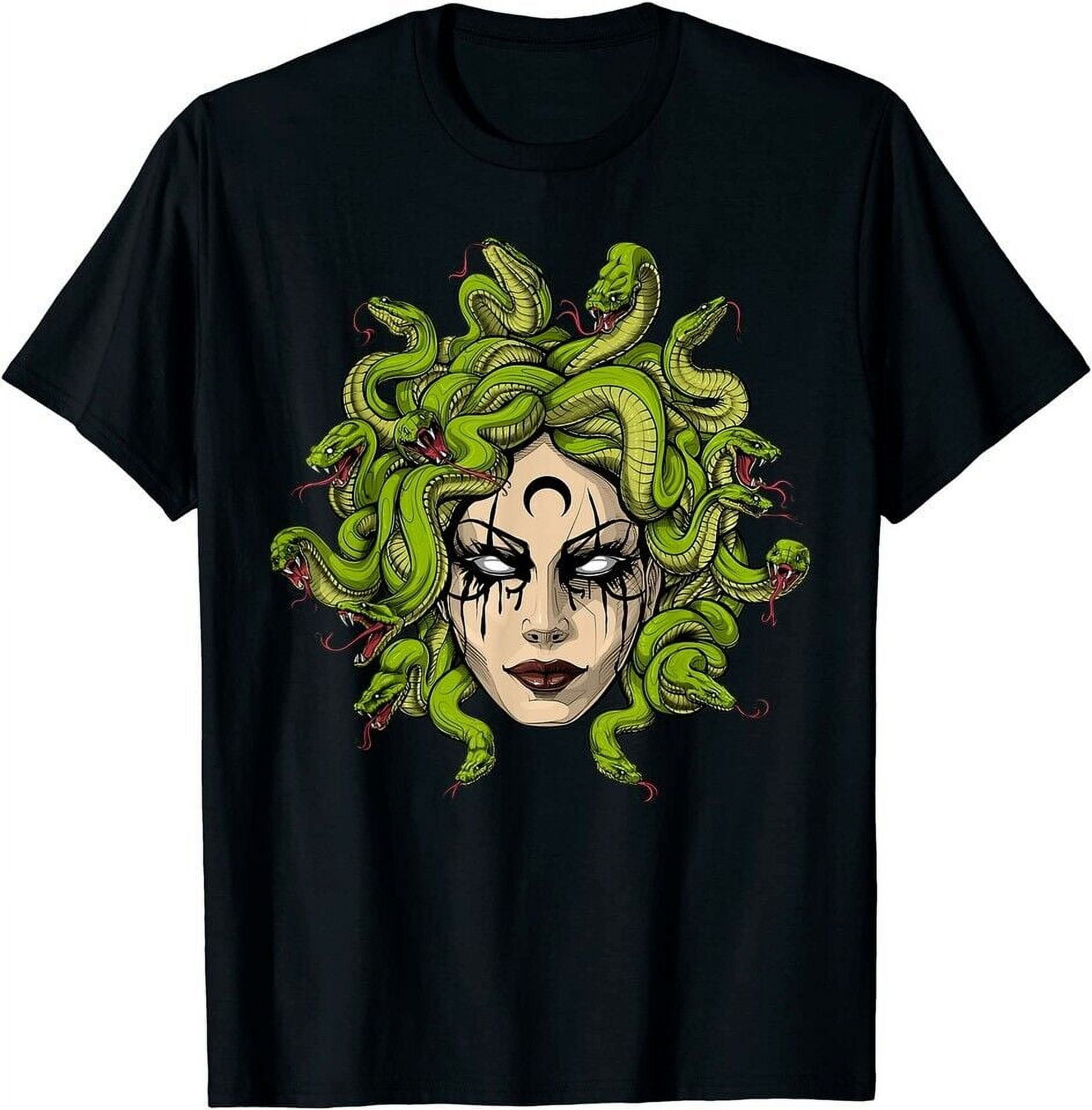Medusa Greek Goddess Snakes Ancient Greece Mythology Gothic T-Shirt ...