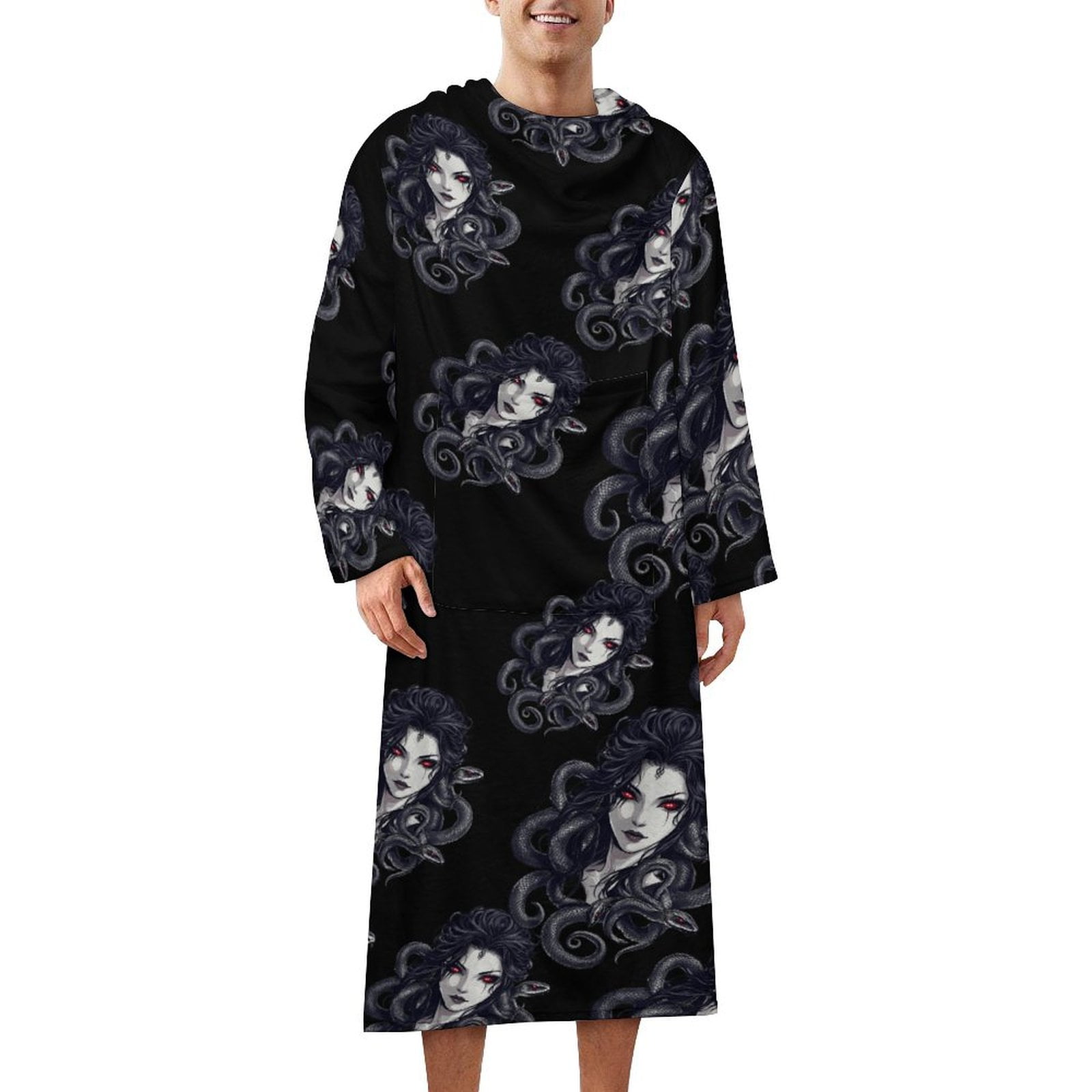 Medusa Greek Mythology Gothic Wearable Blanket with Sleeves and Pocket ...
