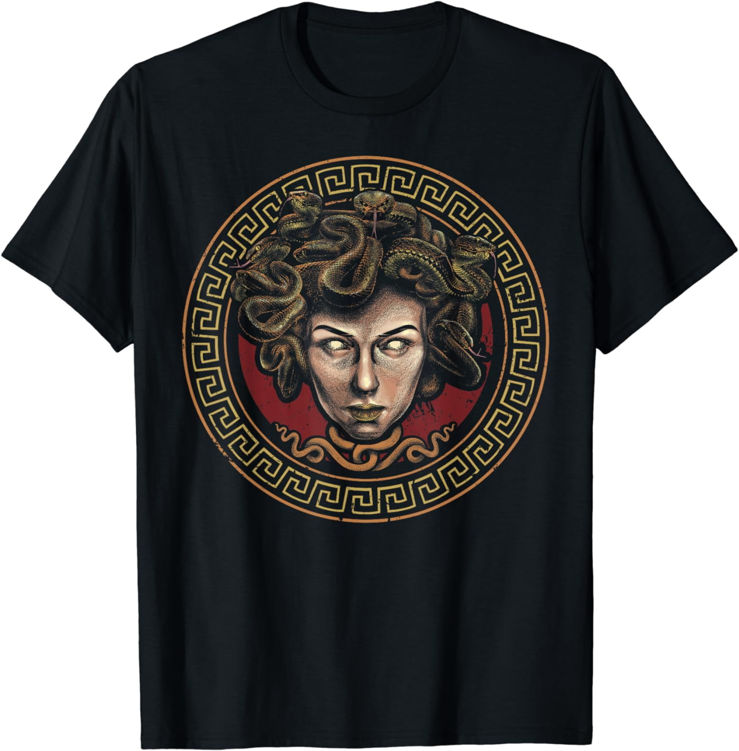 Medusa Head Face Greek Mythology Snake Goddess Mythologist T-Shirt ...
