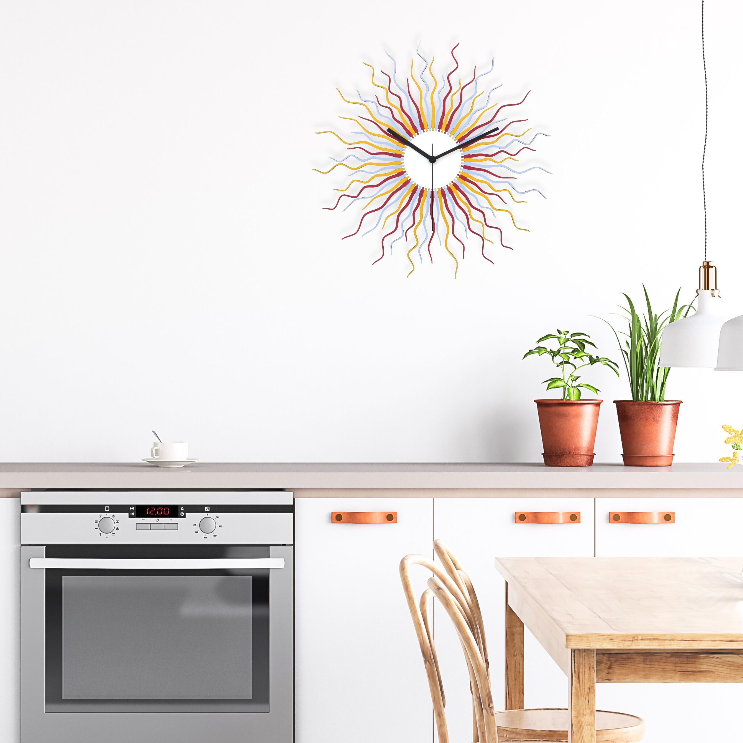 Ardeola - Medusa Meadow - 16 in Colorful Starburst Wall Clock - Walmart.com