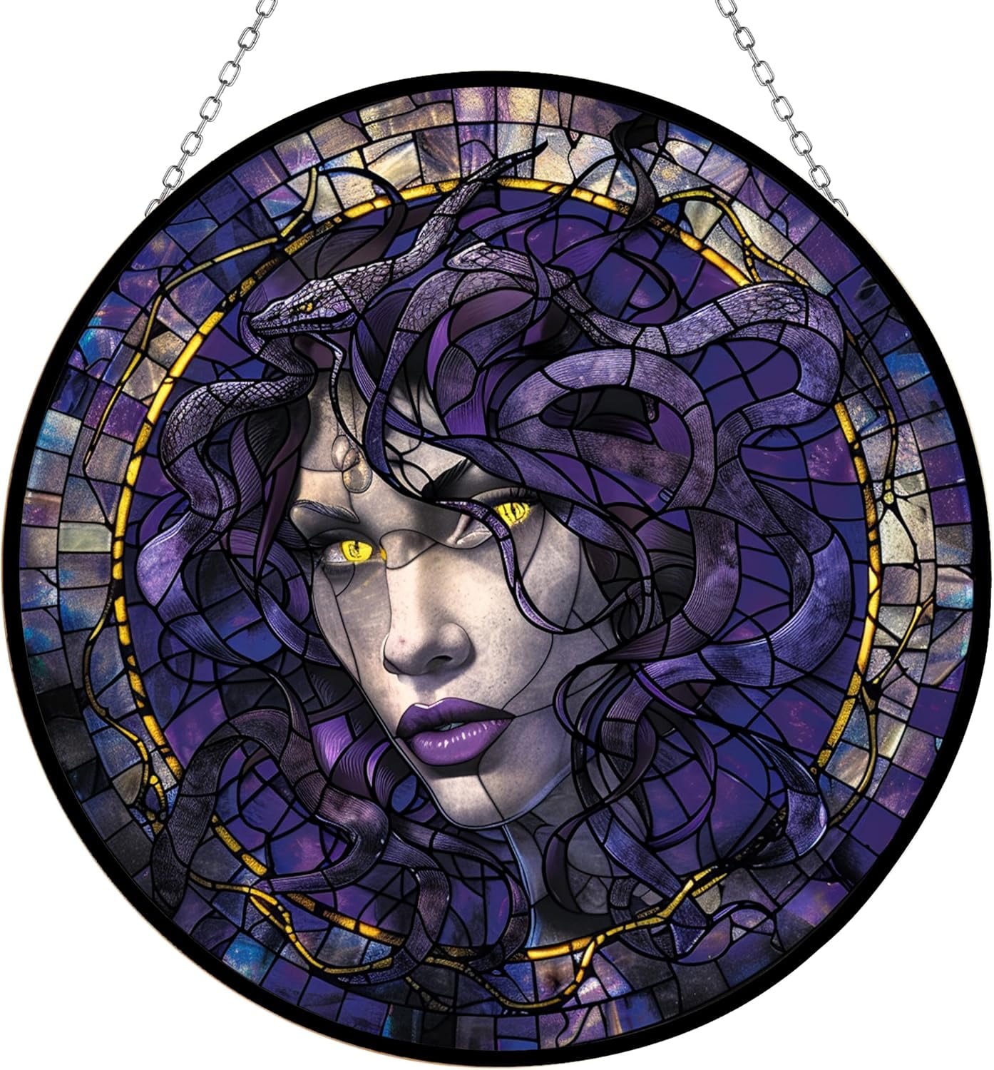 Medusa Stained Glass Window Hanging,Hummingbird Sun Catchers Indoor ...