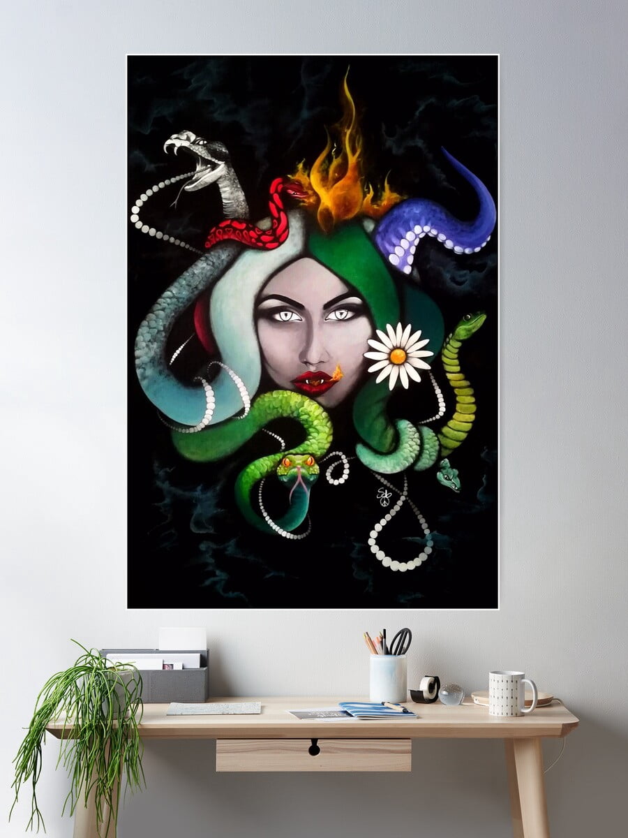 Medusa The Gorgon - Mythology Poster Wall Art, Modern Wall Decor For ...