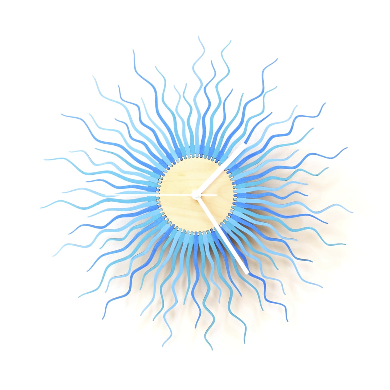 Medusa Turquoise - 16 in Contemporary Silent Wooden Wall Clock in ...