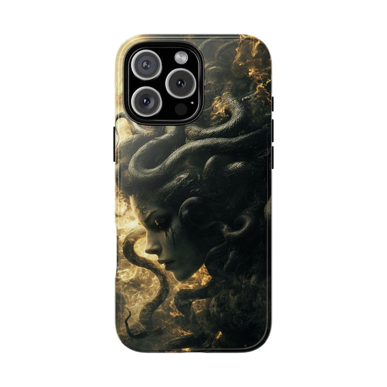 Medusa Woman Head Snakes Gothic Art Phone Case with iPhone 11 to 17 Pro ...