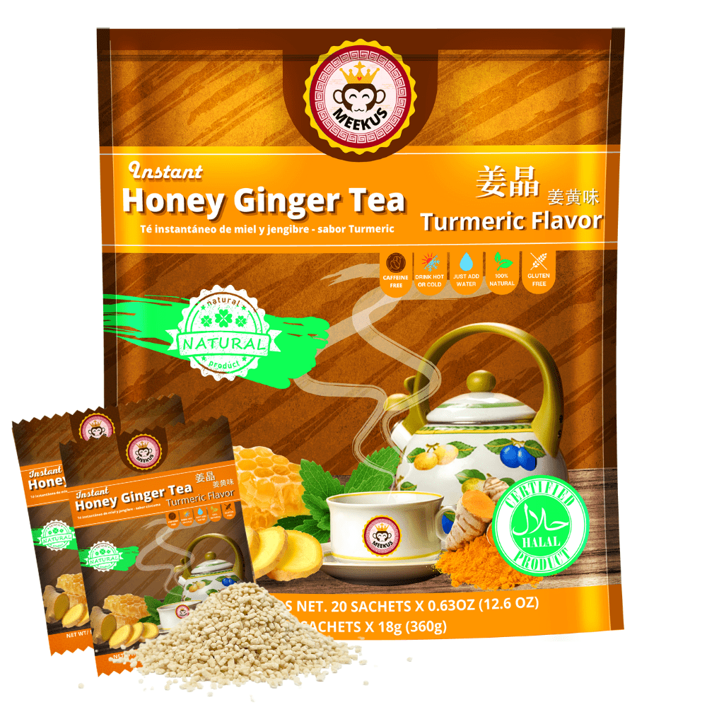 Meekus Organic Honey Ginger Tea, Sweet Turmeric Flavor, Soother Aid, 20 ...