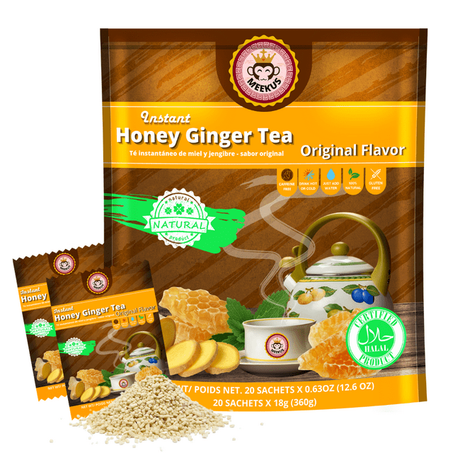 Meekus Instant Honey Ginger Tea Original Flavor 20 sachets X 0.63 Oz 12 ...