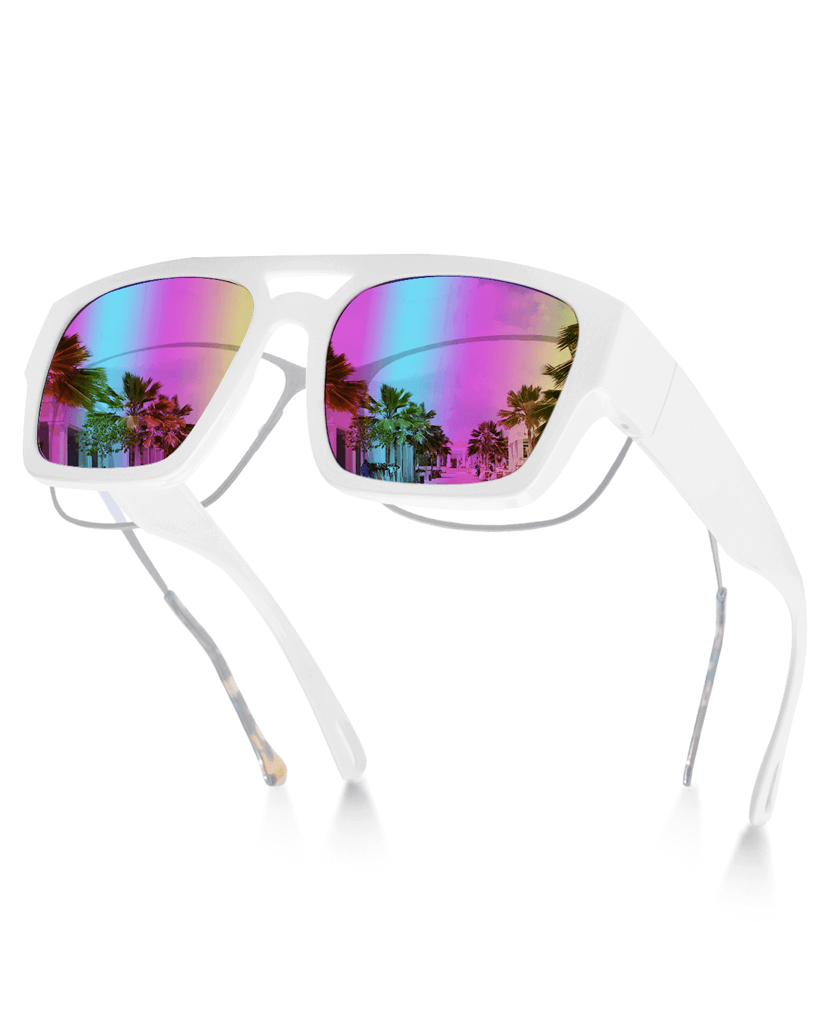 Meeloog Polarized Fit Over Glasses Sunglasses for Men Women, Aviator ...