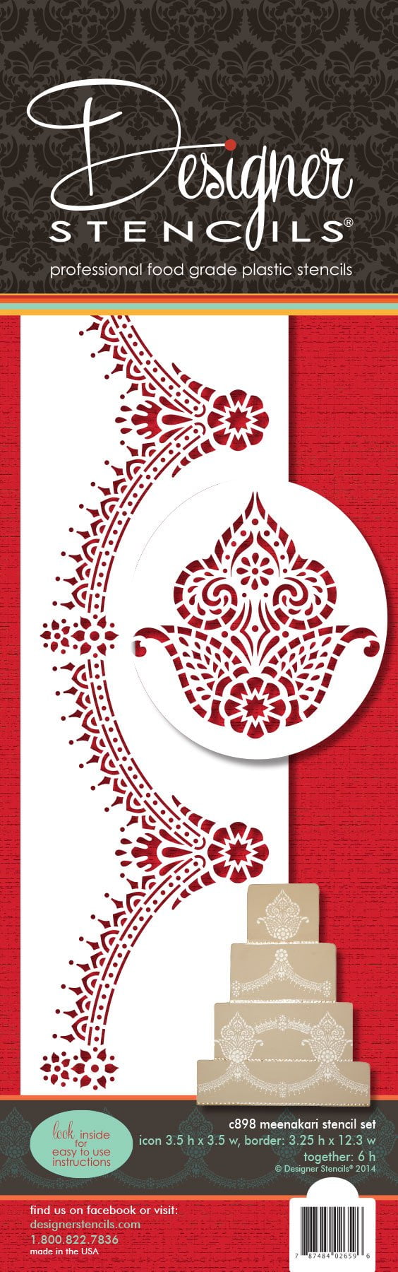 Meenakari Cake Stencil Set by Designer Stencils - Walmart.com