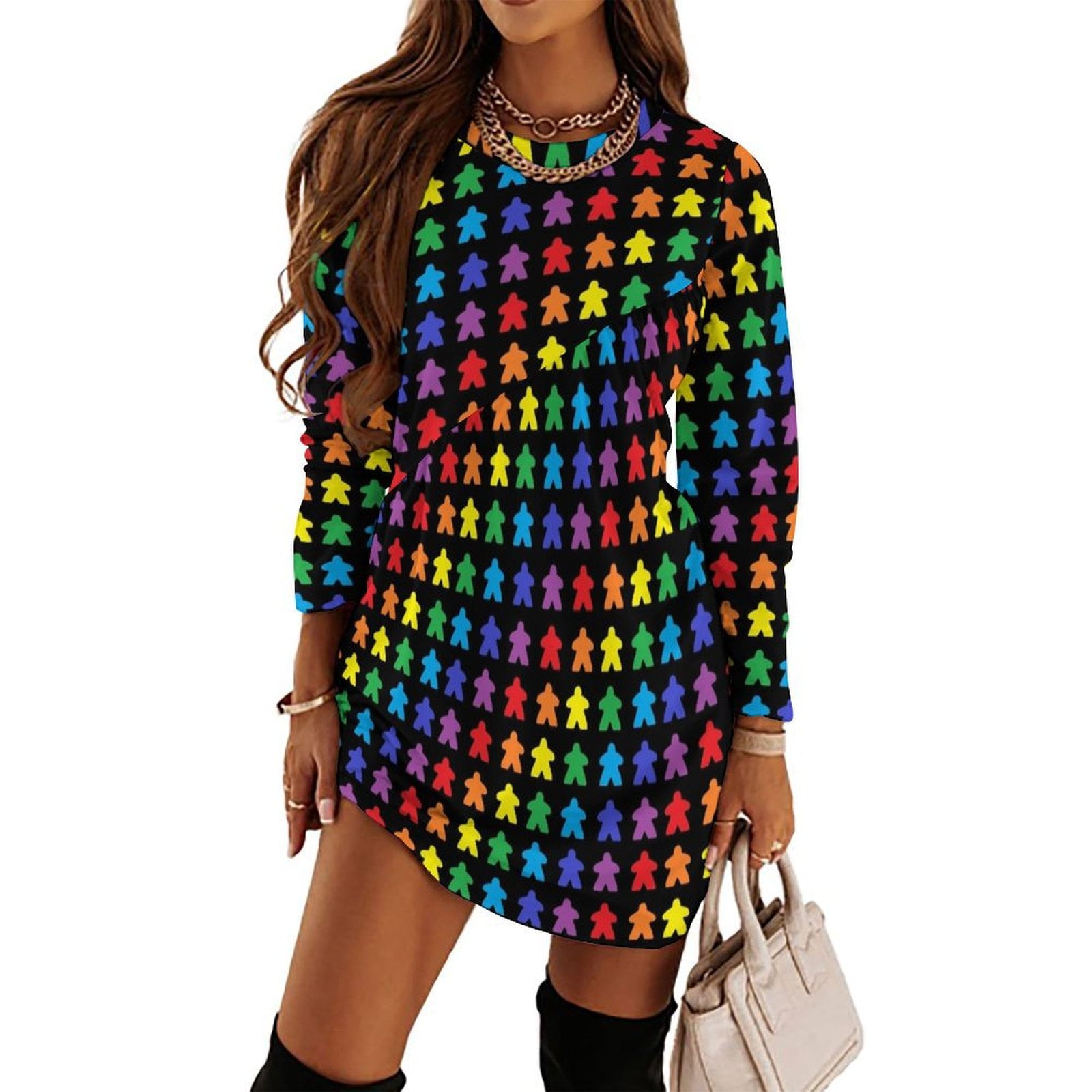 Meeple Tabletop Pride Long Sleeved Dress Party dresses for women Woman ...