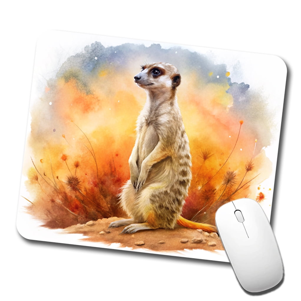 Meerkat African Plain Beautiful Watercolor Mouse Pad Low Profile Gaming ...