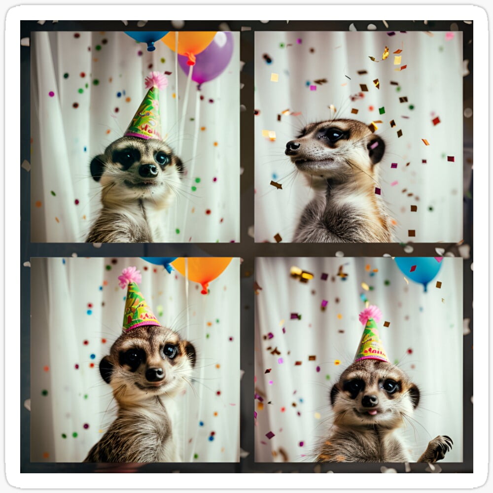 Meerkat Birthday Bash Cute Animal Party Vibes Design Stickerphone Decal ...