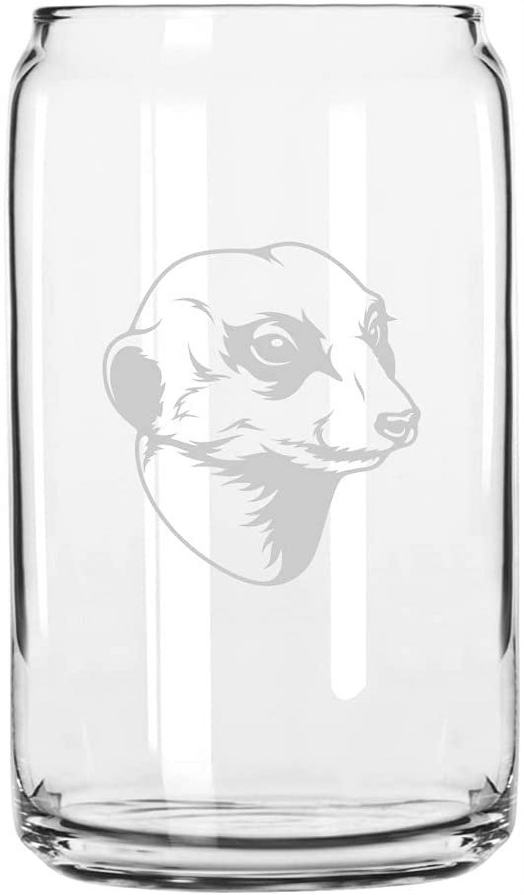 Meerkat Face Zoo Animal Themed Etched 16oz Libbey Can Glass - Walmart.com