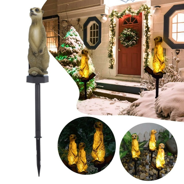 Meerkat Garden Ornament Solar Powered Waterproof Light Solar Meerkat