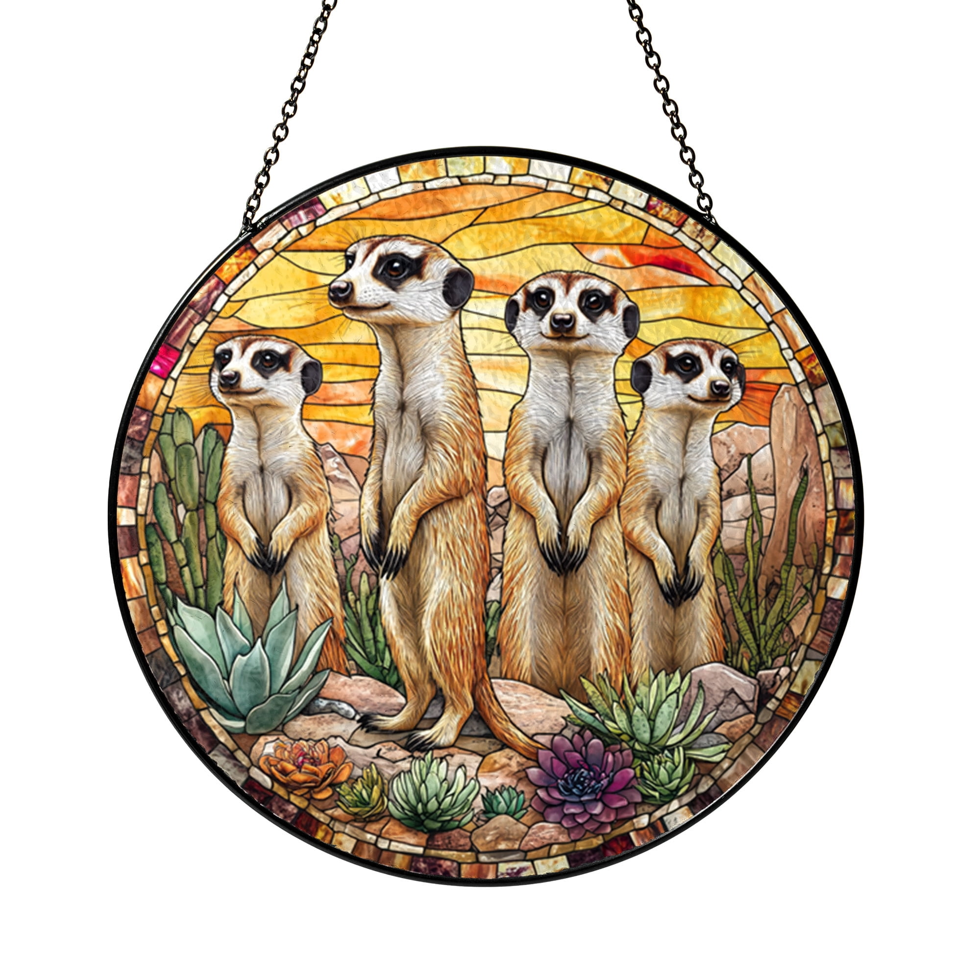 Meerkat Glass Style Suncatcher – Nature Window Art - Walmart.com