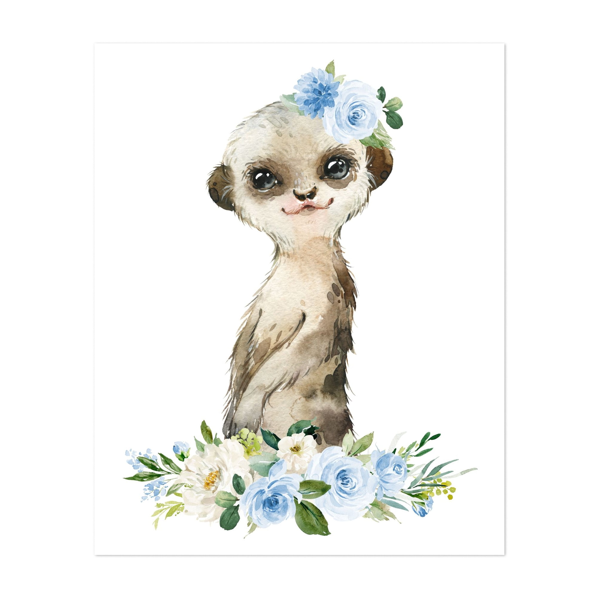 Meerkat, Jungle Animals, Safari Animals, Blue Flowers, Boy Nursery ...
