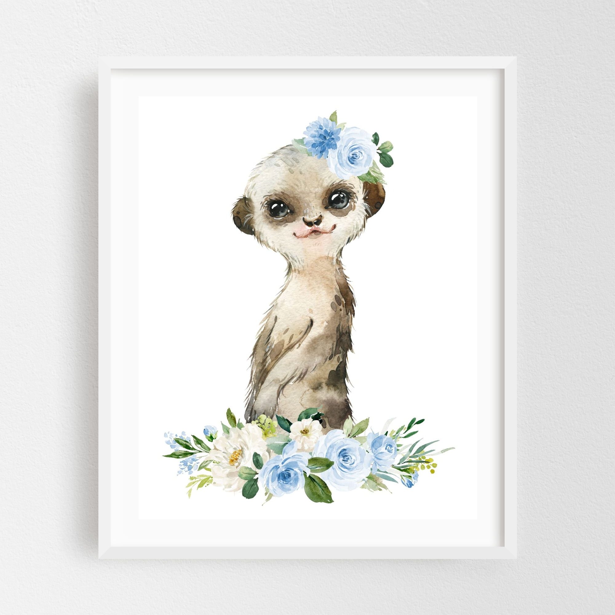Meerkat, Jungle Animals, Safari Animals, Blue Flowers, Boy Nursery ...