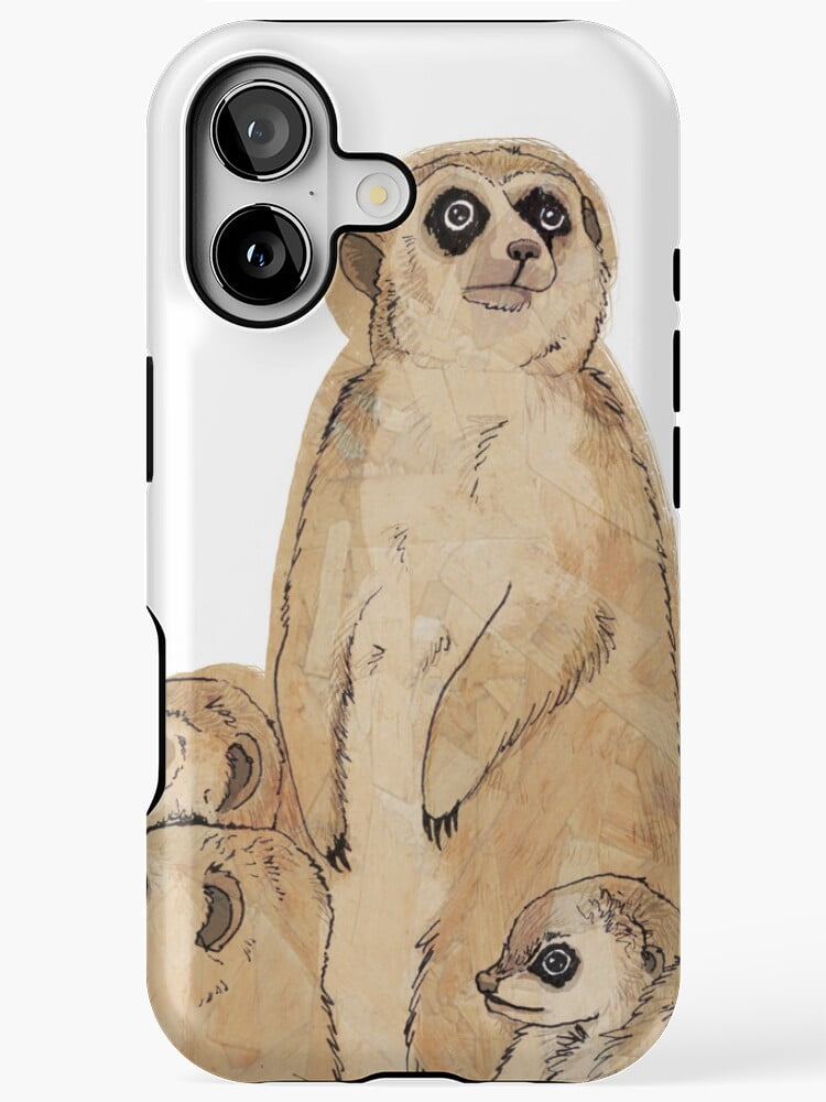 Meerkat Mum Wildlife Animal Illustration For iPhone 11-17 Pro Max Phone ...