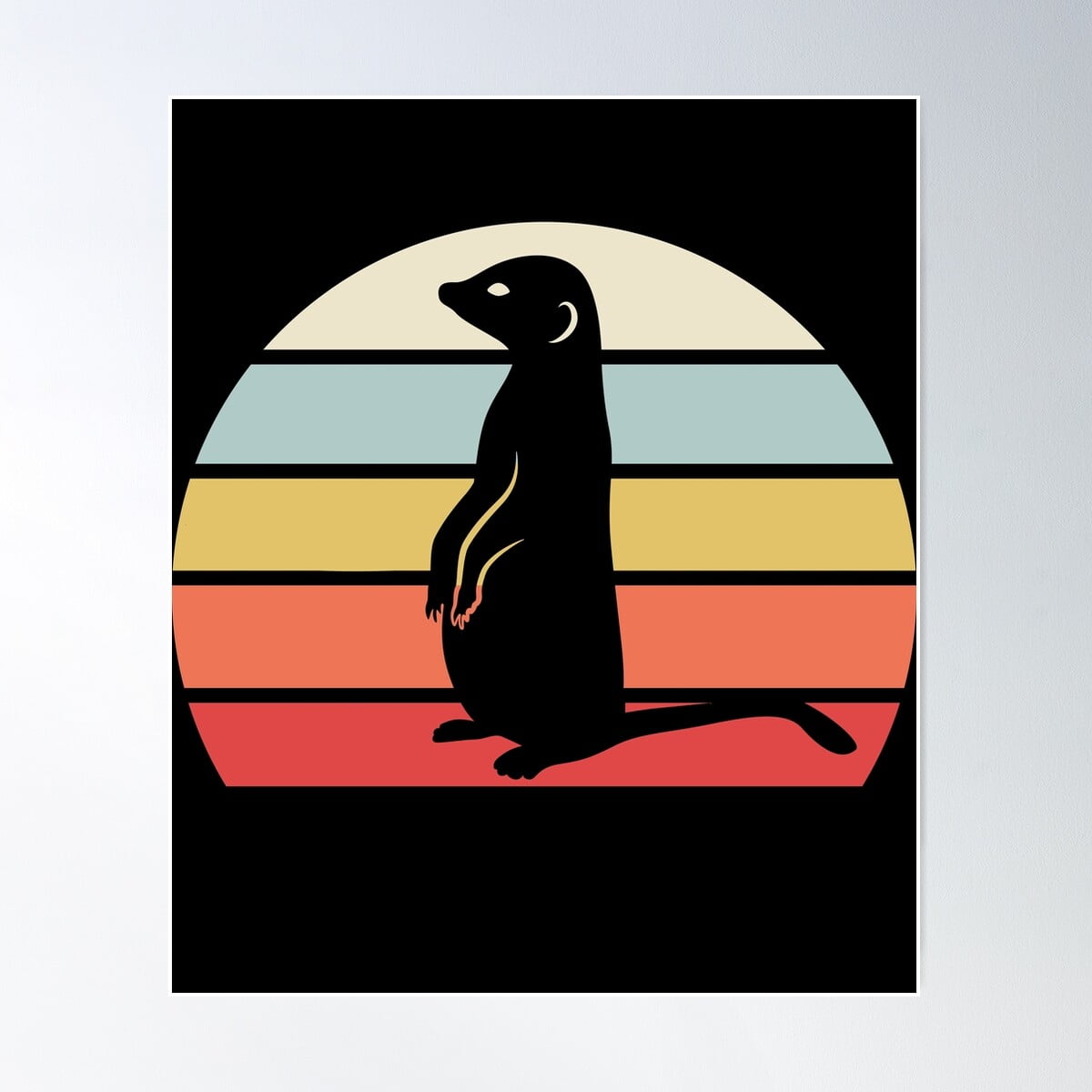 Meerkat Rodent For Wild Animal Fans Poster Wall Art, Modern Wall Decor ...