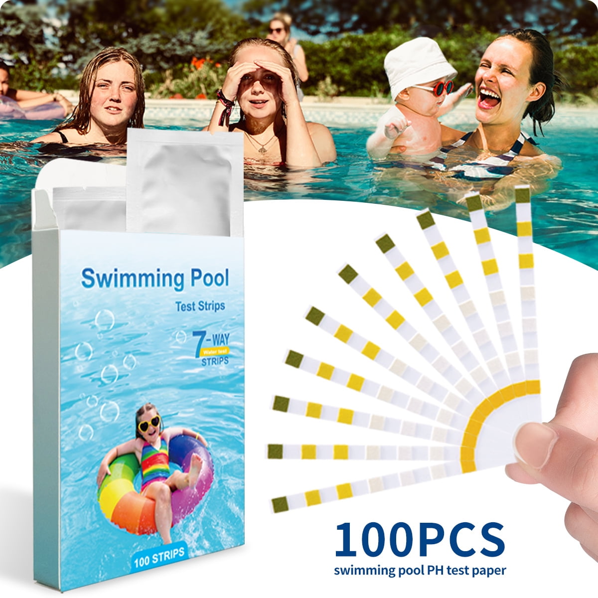 Water Tester Swimming Pool Testing Swimline 4-Way Pool Test Strips - 50 ...