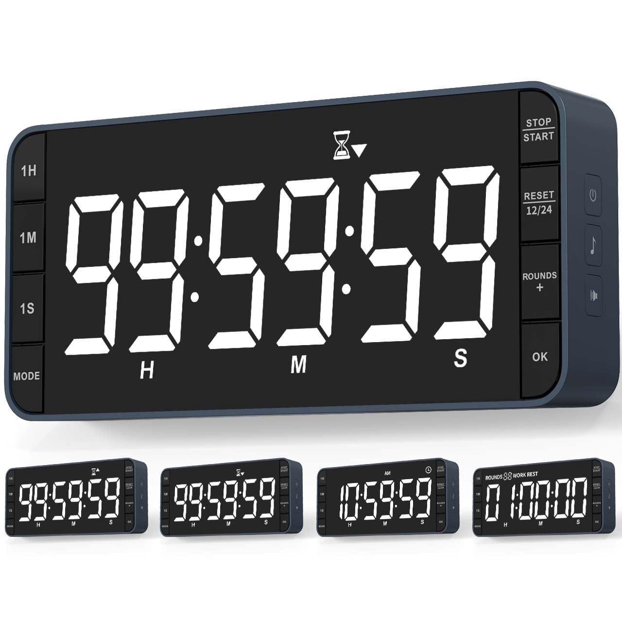 Meesmeek 7.8'' Large LED Display Kitchen Digital Timer Rechargeable ...