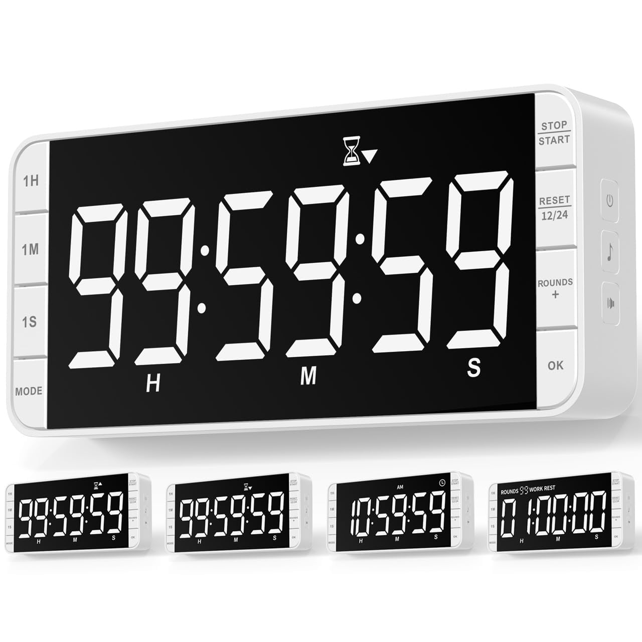 MeesMeek Kitchen Clock Timer: 99H 59M 59S Countdown Rechargeable ...