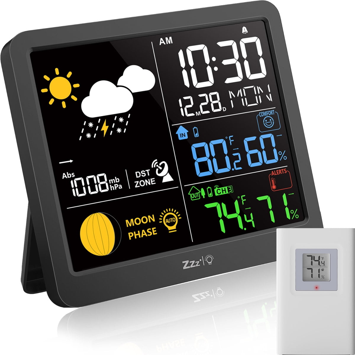 MeesMeek Weather Station Indoor Outdoor, 8-in-1 Weather Station with ...