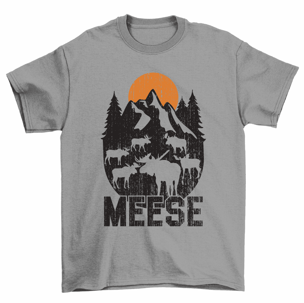 Meese T-Shirt Funny Moose Wild Animals Tee Men Women - Walmart.com